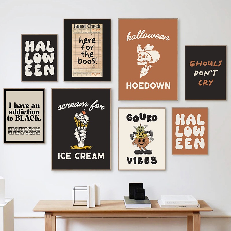 Halloween Alphabet Canvas, Pumpkin Art, Wall Decoration, Scary Smiling ...