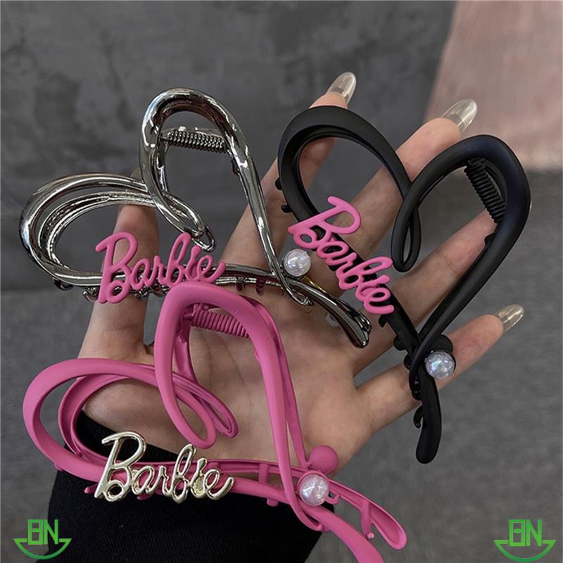 Barbie Hairpin Pink Plush Love Hairpin Cute Girl Heart Back Head ...