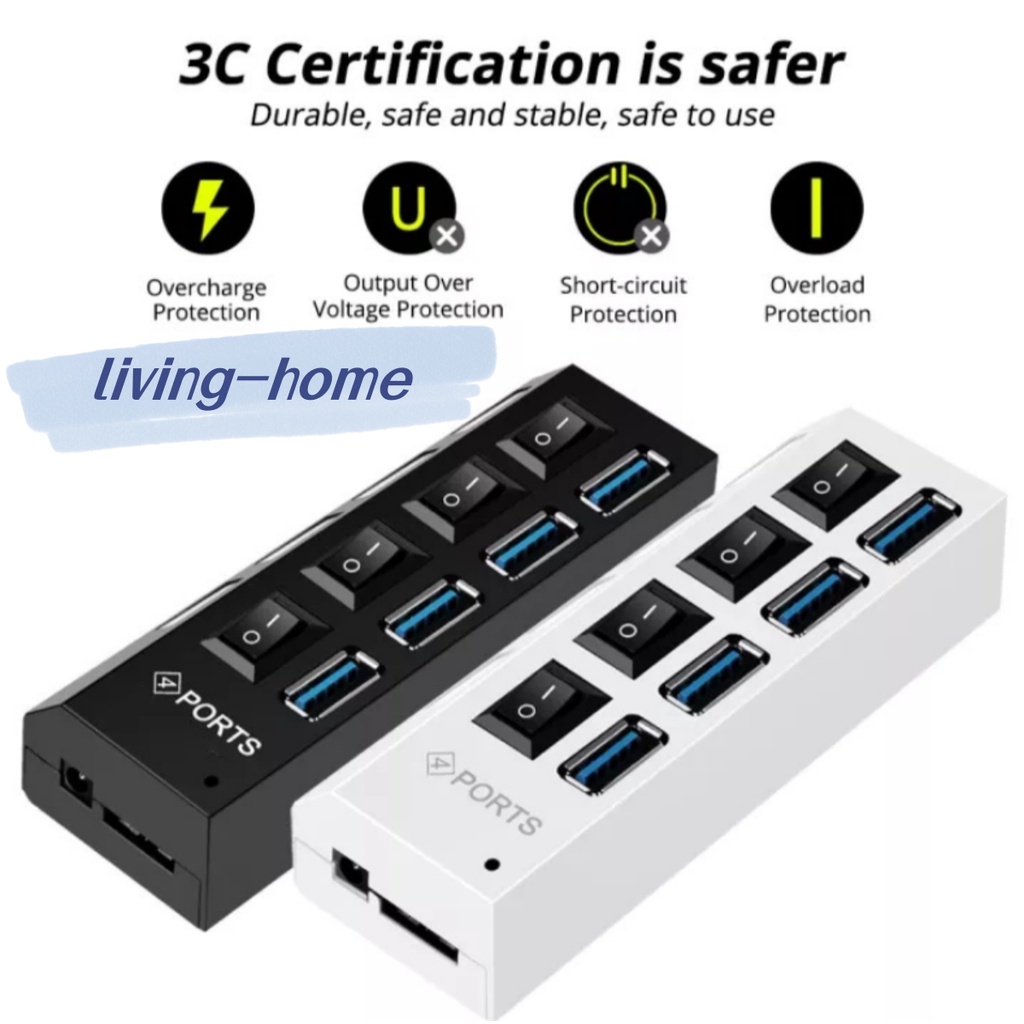 4-7Port HUBs High Speed USB 2.0 Multi HUB Splitter Expansion Computer ...