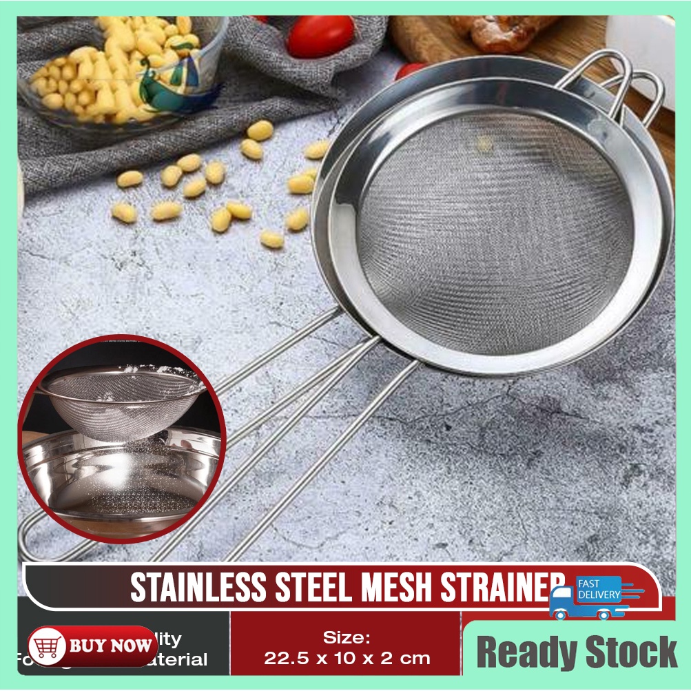 Fine Mesh Strainer with Handle Stainless Steel Mesh Strainer Spoon Food ...