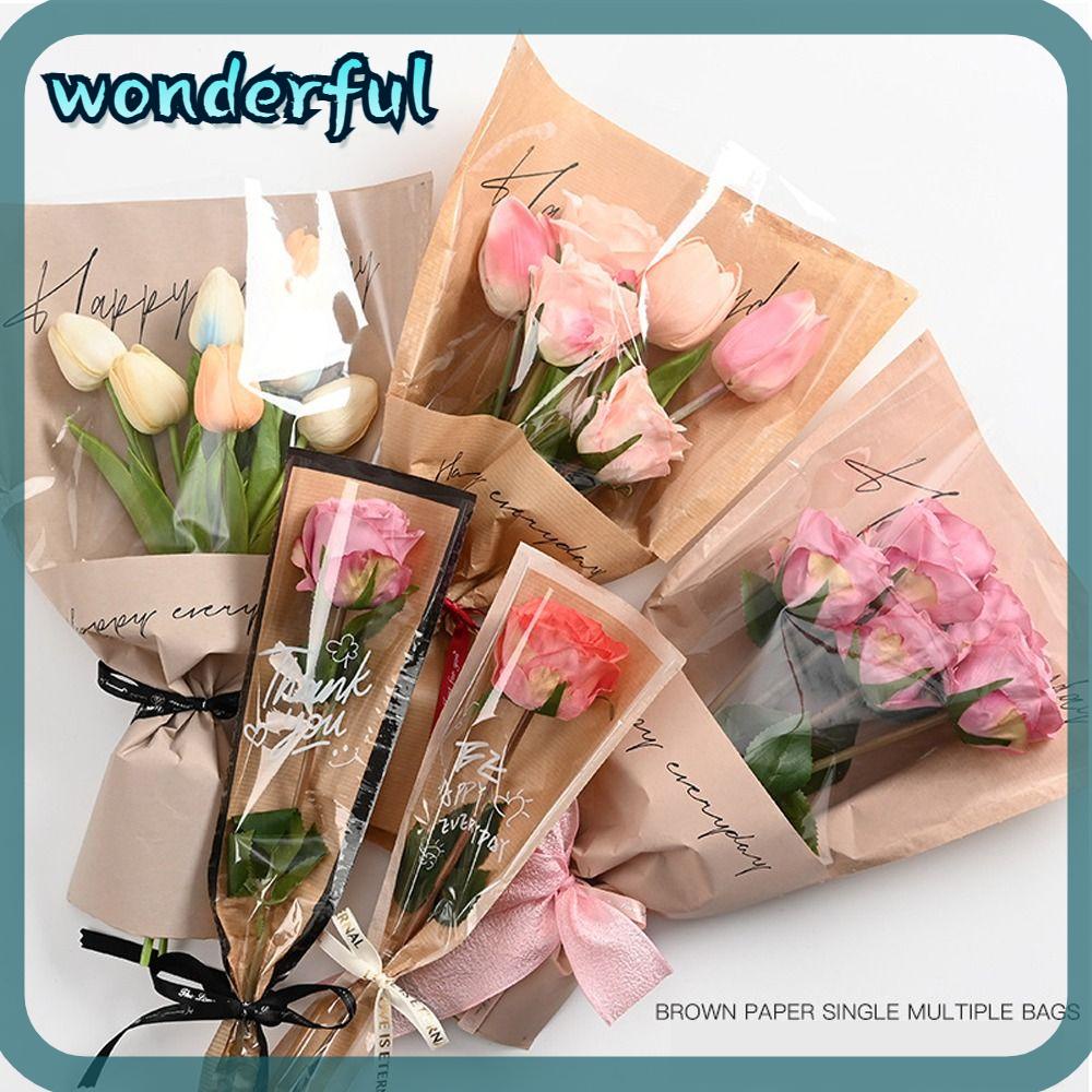 WONDER 20/30PCS Rose Packing Sleeve Bag, Single Rose Wrapping Sleeve ...