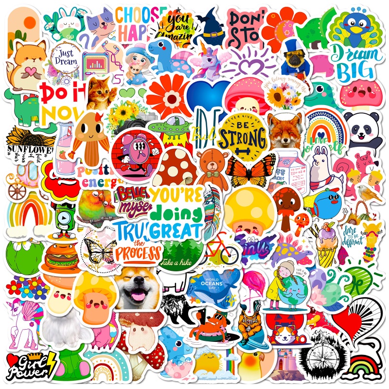 100pcs Small Size 4 Cm Mushroom Mix and Match Small Fresh VSCO Stickers ...