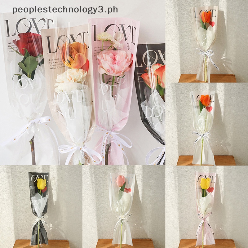# Valentine's Day # 20pcs LOVE Transparent Rose Packaging Bags Bouquet ...