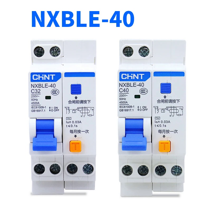CHINT NXBLE-40 1P+N NXB-40 DZ267-32 Leakage Protection Switch Breaker 230V 220v 10A 16A 20A 25A ...