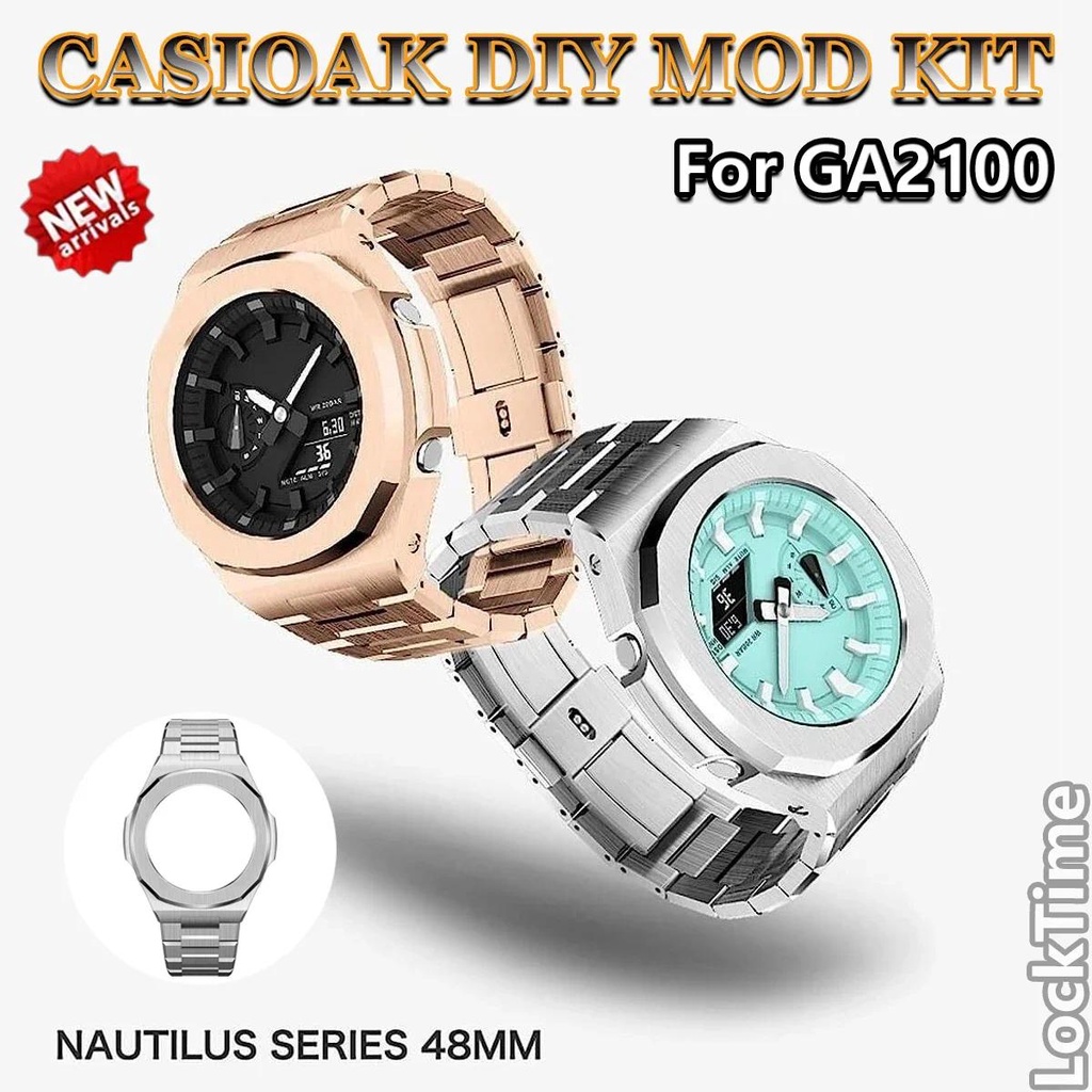 Nautilus Style Casioak GA2100 Luxury Refit Mod Kit Set For GA-2110 ...