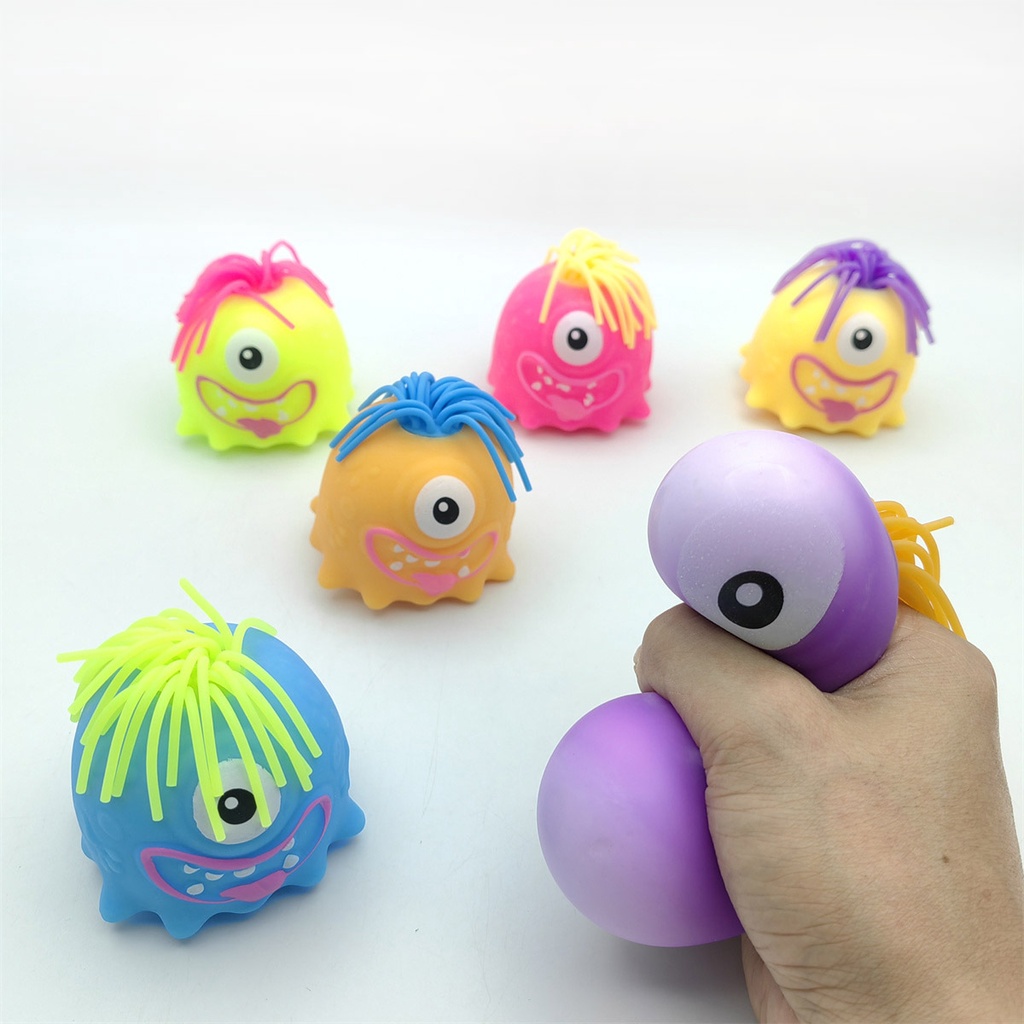 Funny Squishy toys Hair Pulling Monster Decompression Toy Flour Soft ...