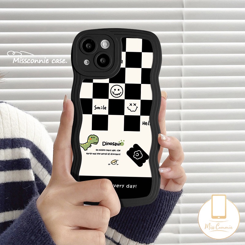 Plaid smiley heart phone case ay angkop para sa OPPO A3s/A12e/Ax5 A9 ...