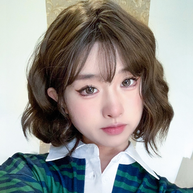 Women's Wig Short Curly Hair Lazy Curly Full Set Wig | Shopee Philippines