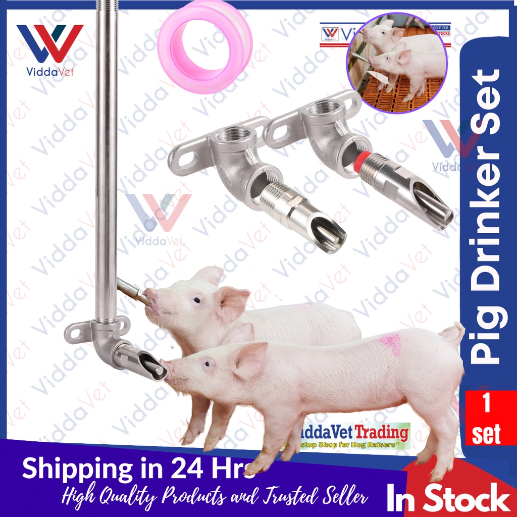 Viddavet Piglet Automatic drinker Kit Stainless Steel Pig Drinker set ...
