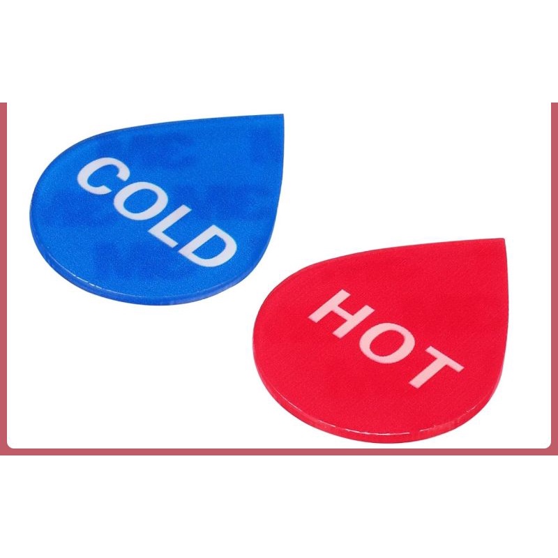 Labels Faucet Hot and Cold Stickers Patches Acrylic Water Caution Signs ...