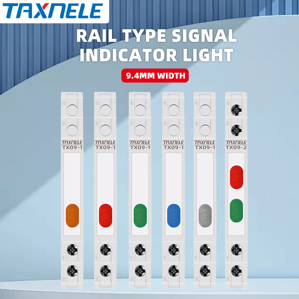 Din Rail Mount LED Signal Lamp AC DC 220V 230V Indicating Pilot Lights Lamp Red Green Blue ...