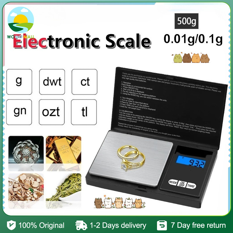 500g X 0.1g Mini Electronic Scale Pocket Digital Scale for Gold ...