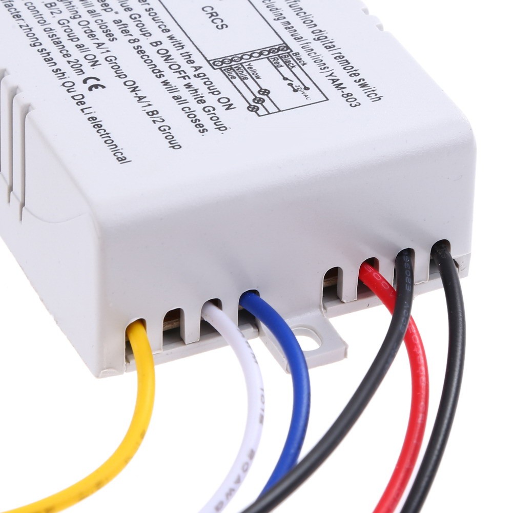 1/2/3 Way ON/OFF 220V Wireless Remote Control Switch for Lamp Light 1/2 ...