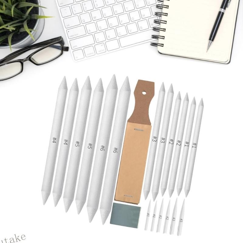 RUN 13 20Pcs Double-tip Blending Stumps Tortillions Set Art Sketching ...