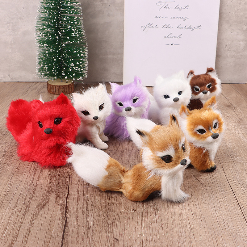 [MMBB] Simulation Animal Foxes Plush Decor Toy Doll for Children Kids ...