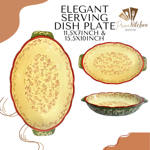OVAL/ROUND SERVING DISH PLATE 15.5X10INCH / 11.5X7ICNH (CERAMIC ...