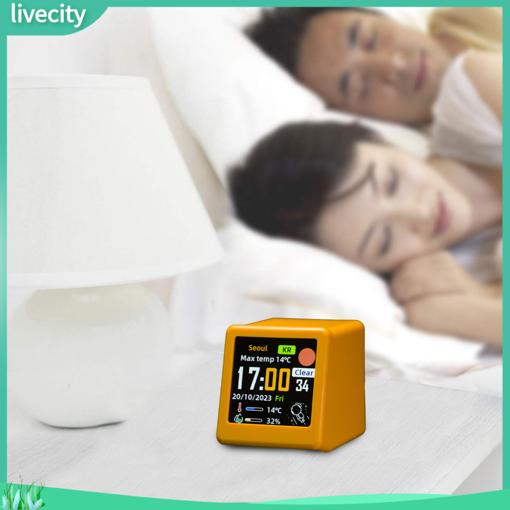 livecity| Customizable Clock Color Weather Icons Alarm Clock Wifi Mini ...