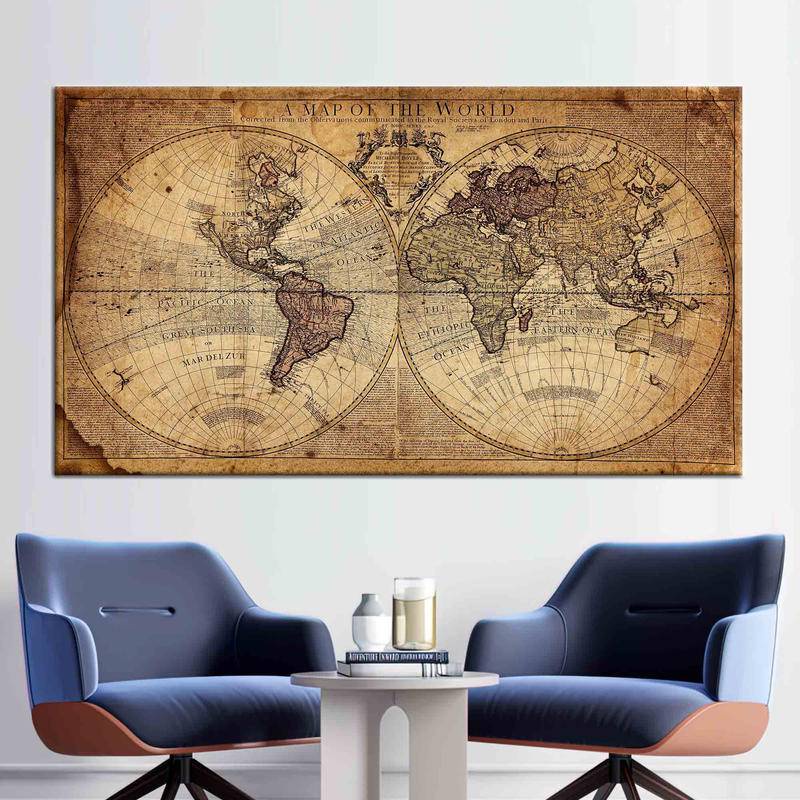 Old World Map canvas painting Posters Retro pictures home decor A15 ...
