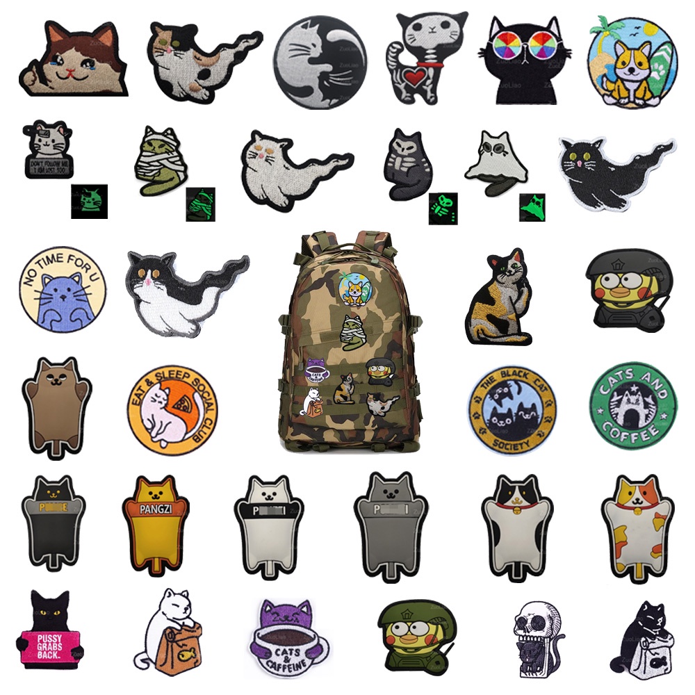 Unique Velcro Patch Tactical Cat Cat Shield Morale Badge Cute Cat ...