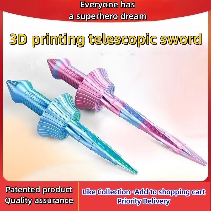 3D Printing Telescopic Sword Handmade Scalable Toy Decoration Gift ...