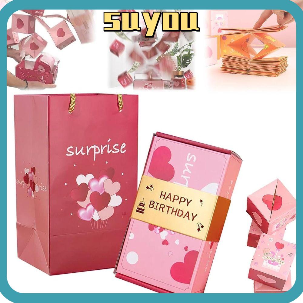 SUYO Pop-Up Explosion Gift Box, BEST WISHES FOR YOU Party Decorations ...
