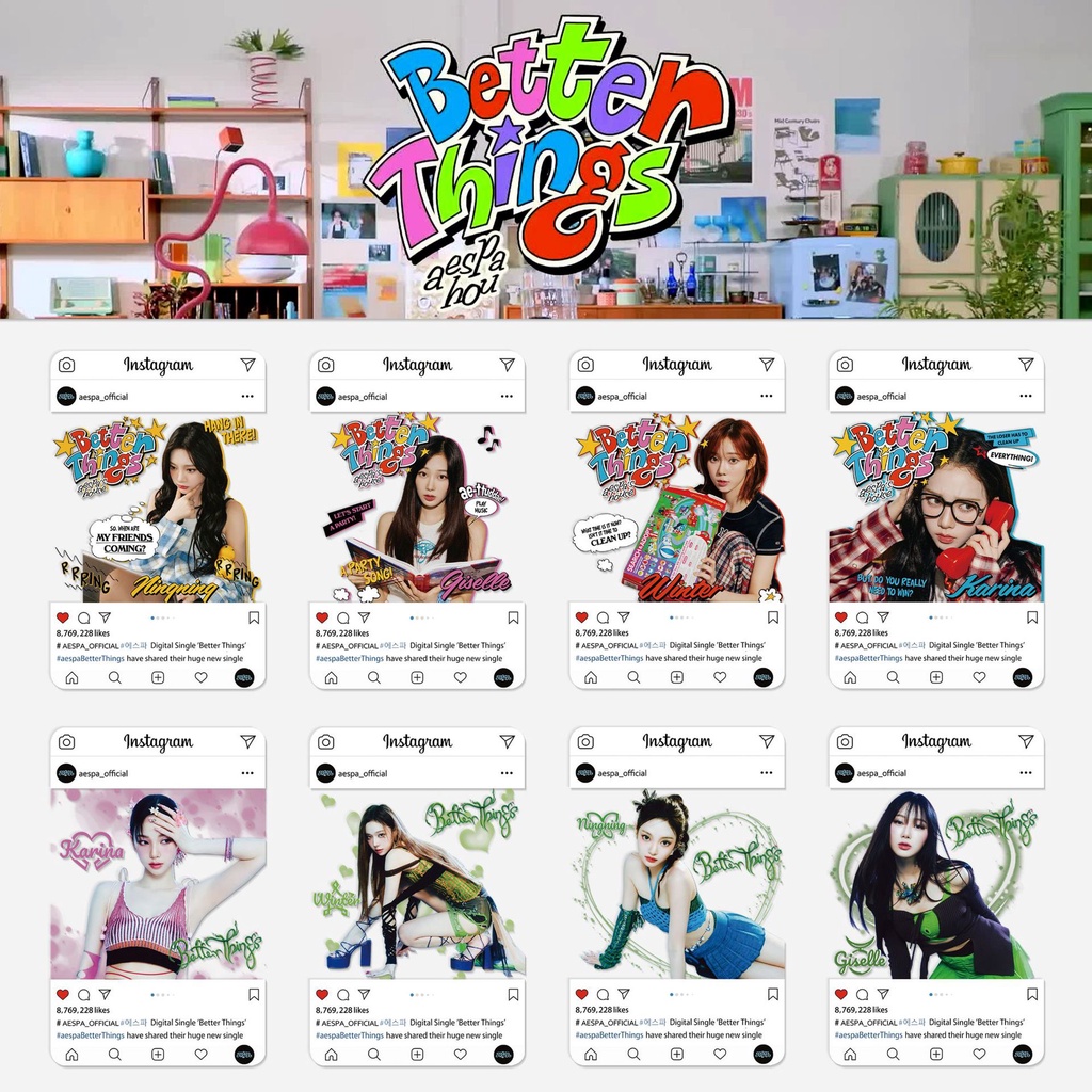 8pcs/set AESPA BETTER THINGS New Album Photocards Transparent INS Lomo Cards PVC NINGNING WINTER ...