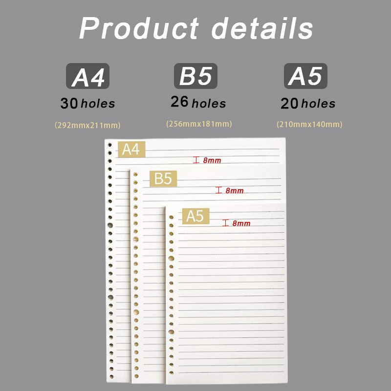 Refill Paper A5/B5 Binder Thickened Refillable Binder Notebook School ...