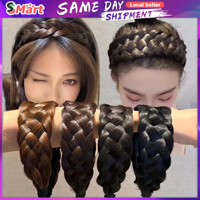 【In Stock】Wig Braid Headband Fishbone Braid Widened Hairband Thickened ...