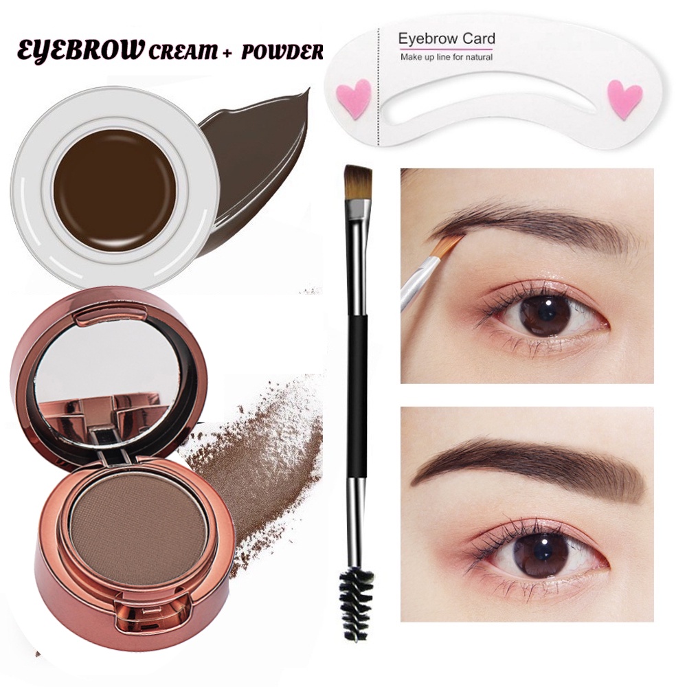 2 in 1 Double Layer Waterproof Eyebrow Powder Tattoo Eyebrow Gel With ...