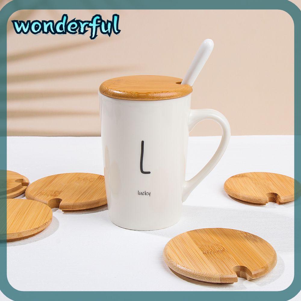 WONDER Lid With Spoon Hole Compatible Bamboo Wood Wide Mouth Can Mug ...