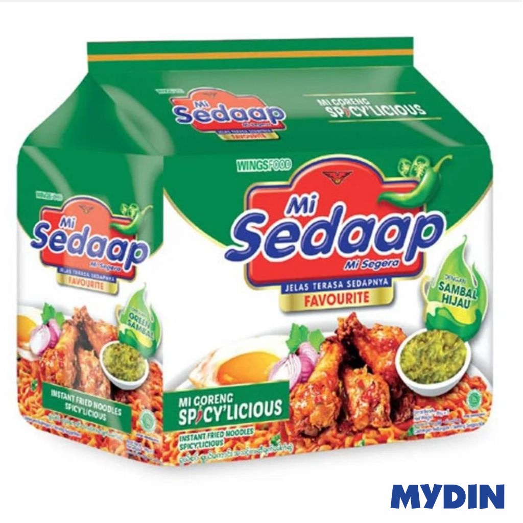 Mi Sedaap Fried Instant Noodles Spicy'licious (5 x 86g) | Shopee ...