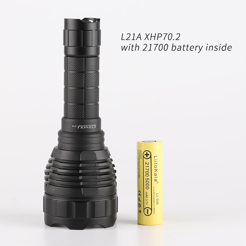 Convoy L21A with XHP70.2 LED, 21700 flashlight,with 21700 battery ...