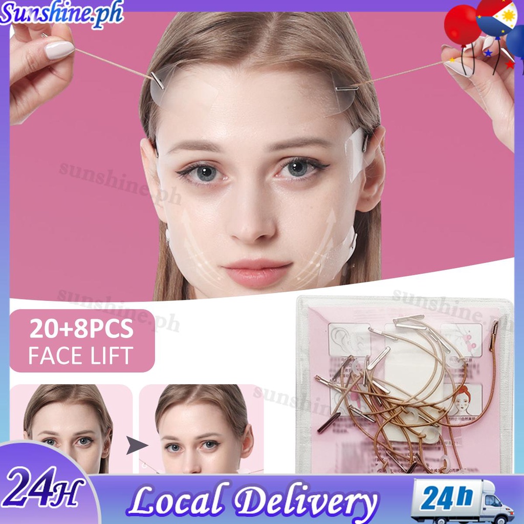 20pcs Face Lift Tapes with 8 Ropes Waterproof & High Elasticity ...