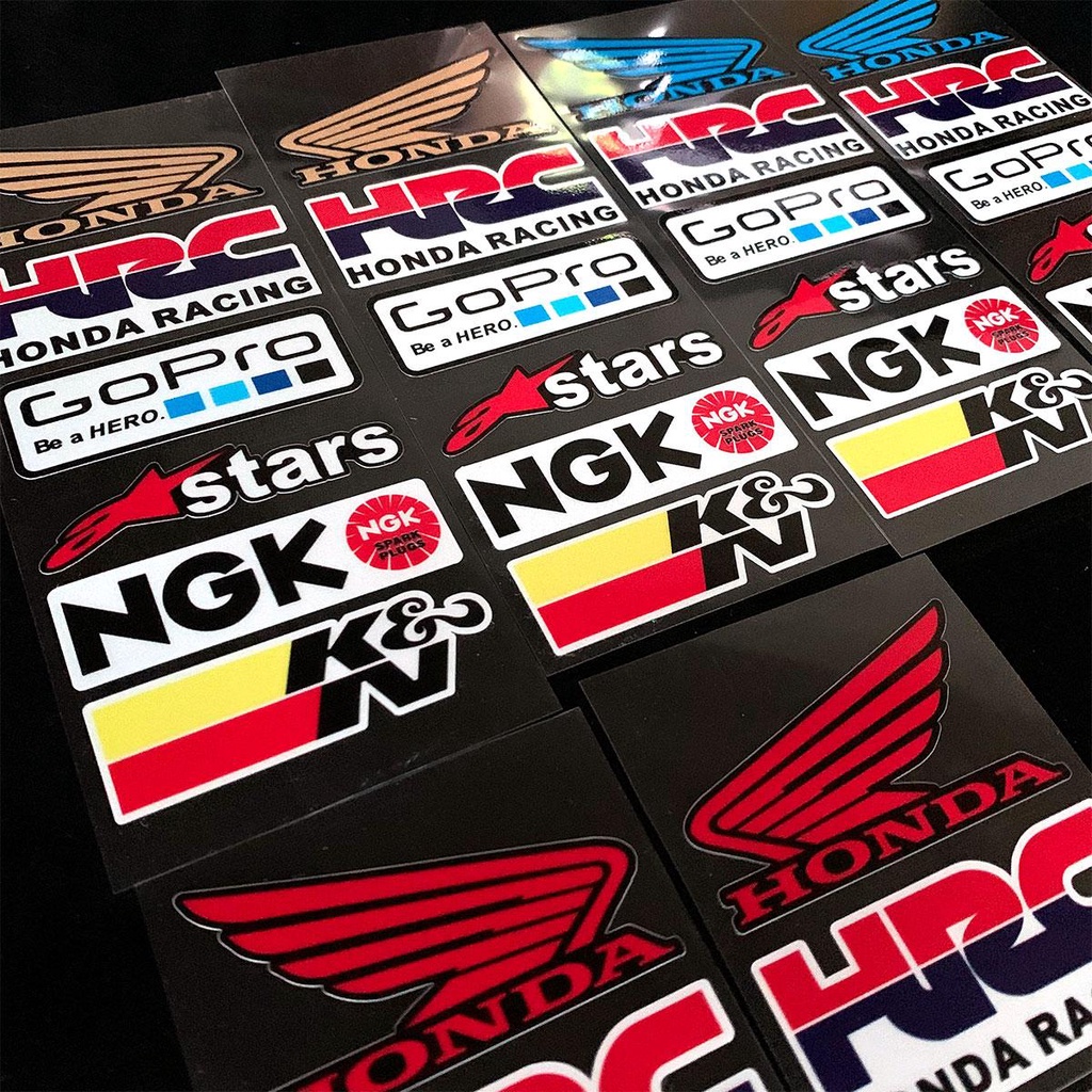 Motorcycle Sticker Honda Logo NGK HRC Emblem Sticker for Motorcycle ...