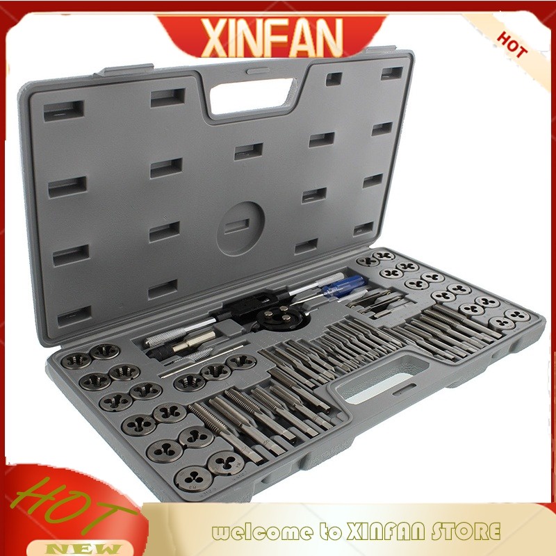 XINFAN 1 Set ABN Metric SAE Standard Tap and Die 60-Pieces Rethread Set ...