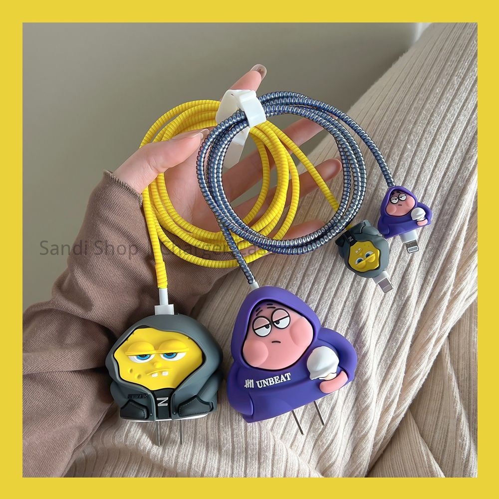 Cartoon SpongeBob Charger Protector Set 18/20W Charger Case Cable ...