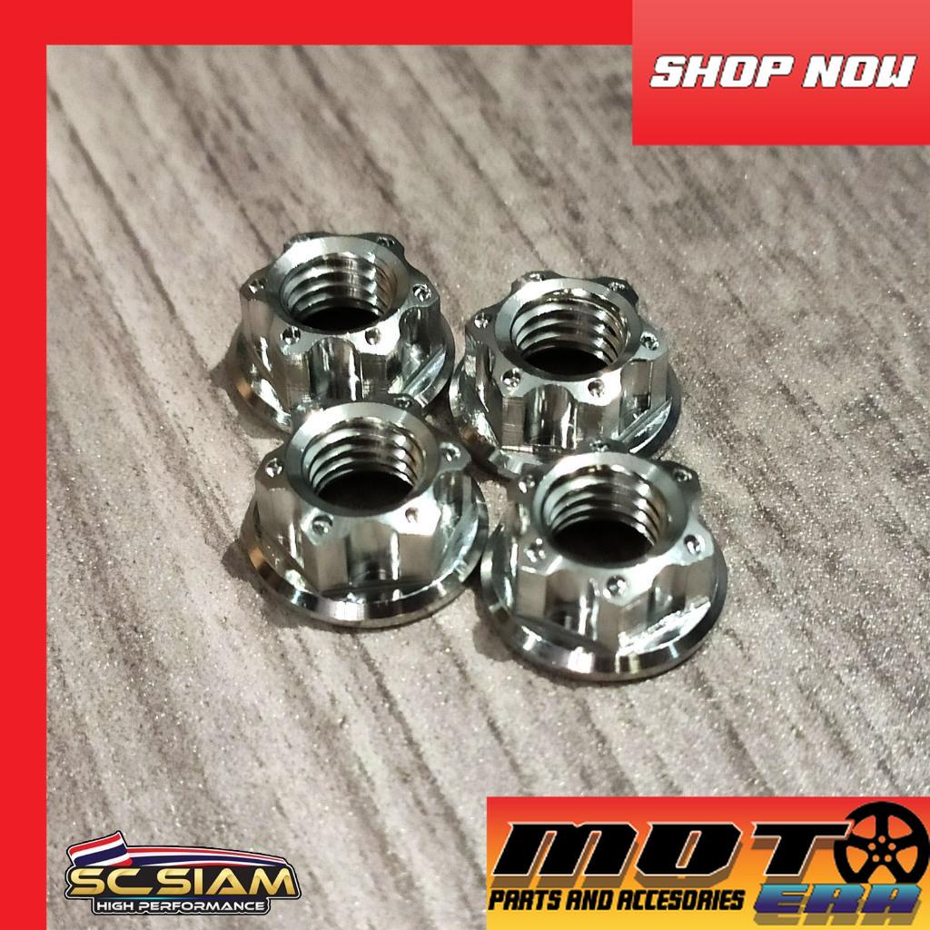 SC SIAM SPROCKET NUT SET OF 4 FOR WAVE / XRM / RS / RAIDER R150 CARB FI ...