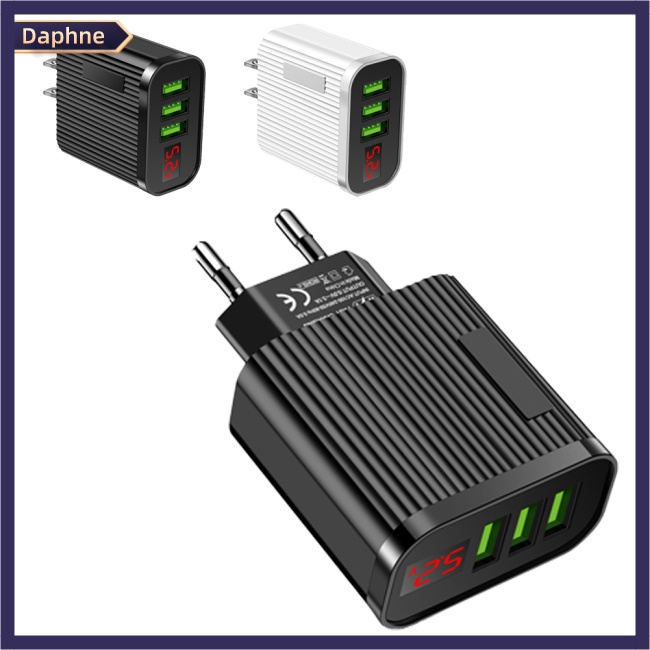 Daphne Charging Blocks Quick Charging Blocks 3 USB Ports LED Digital ...