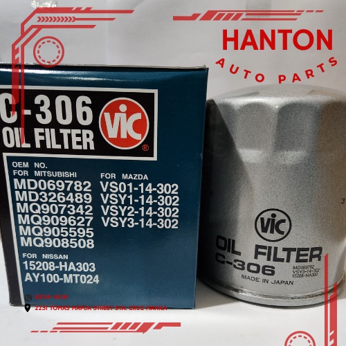 VIC Oil Filter C-306 for PAJERO, MITSUBISHI L300 DSL, MAZDA B2500 ...