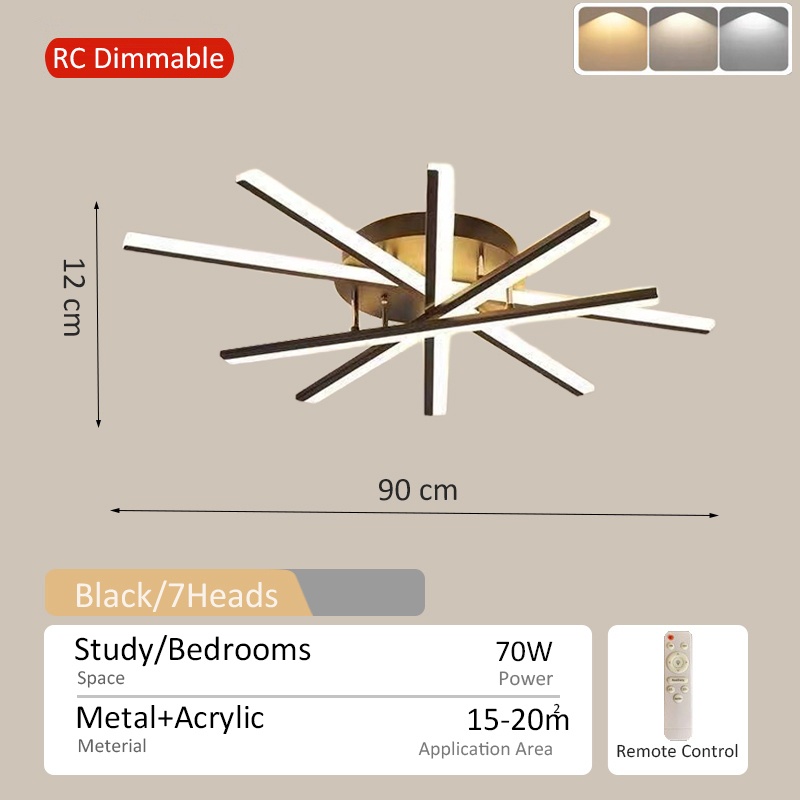 Remote Dimming LED Modern Ceiling Light Chandelier Lights for Living ...