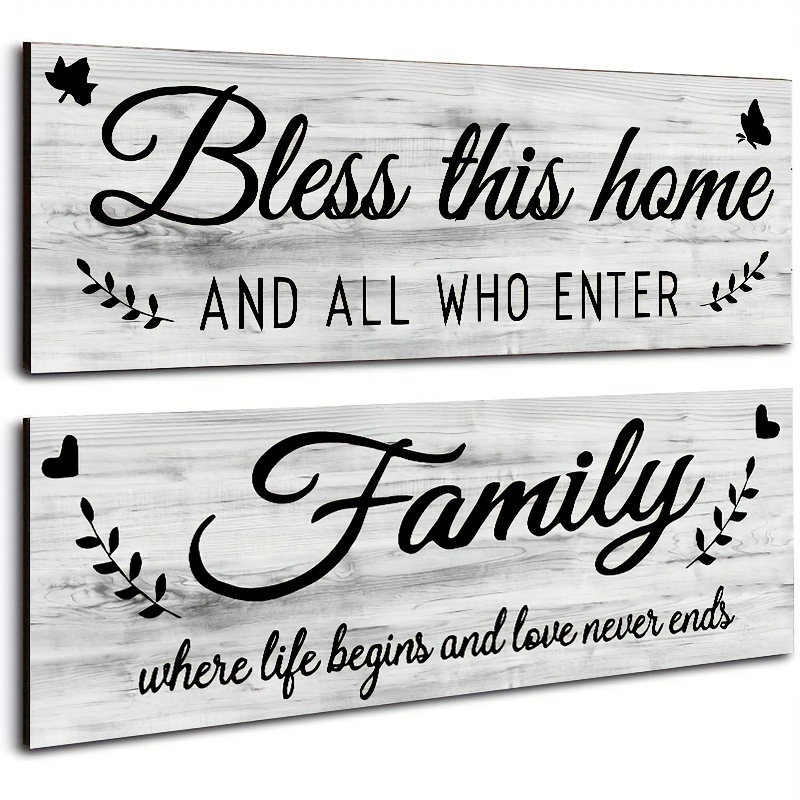 2pcs, Bless This Home and All Who Enter - Family Wall Decor for Home ...