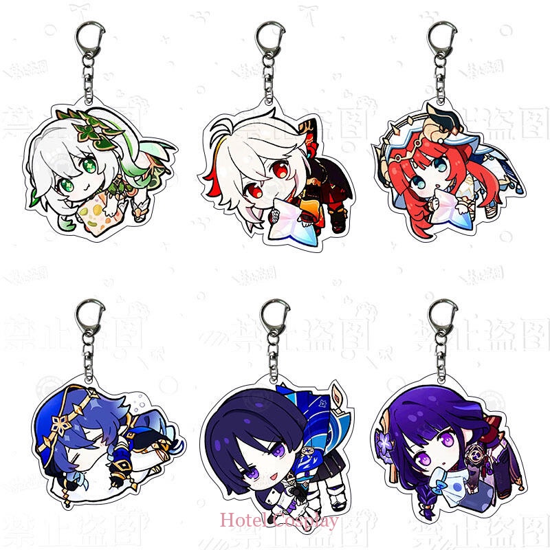 Genshin Impact Acrylic Keychain Anime Game Characters Raiden Shogun ...