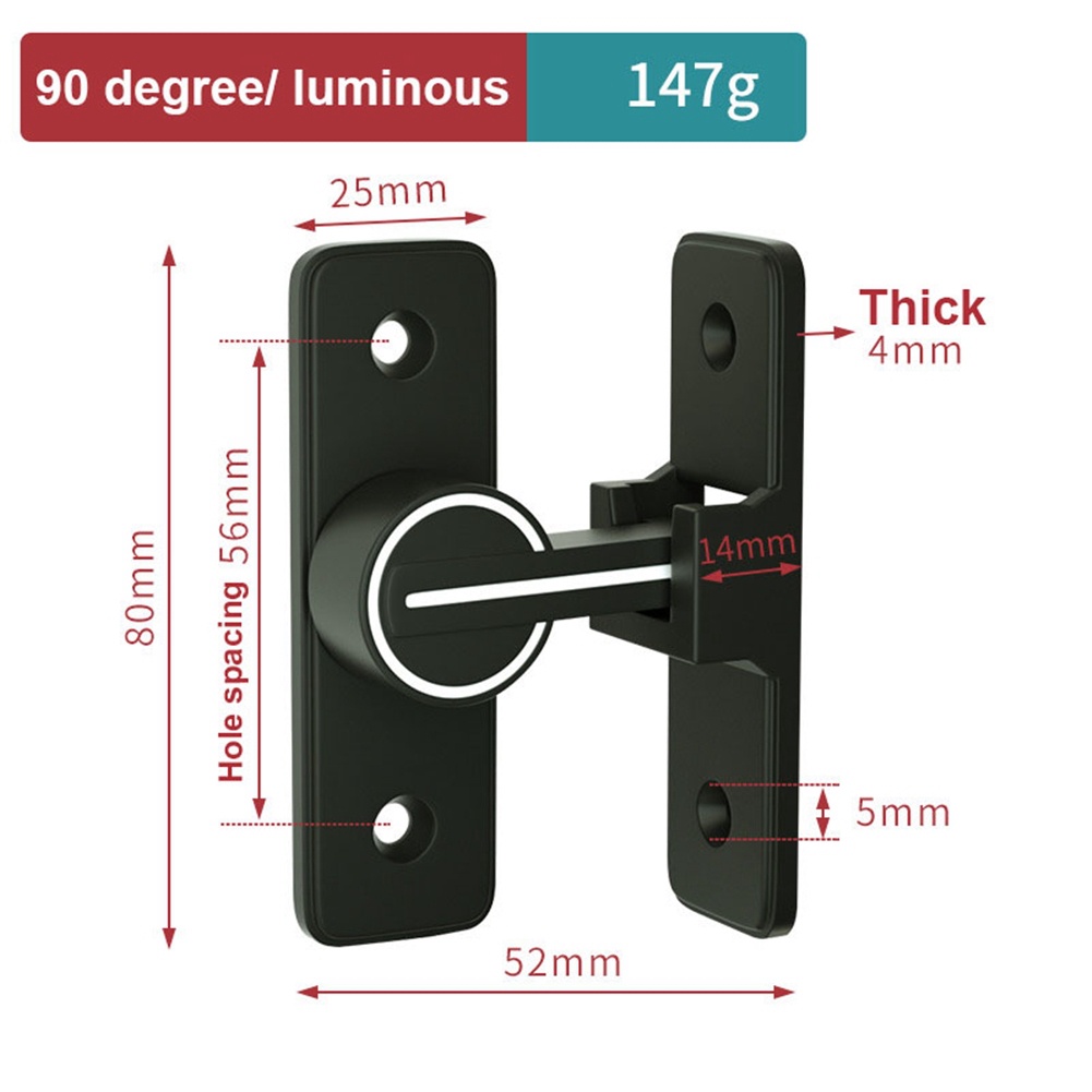 90 Degree Door Latch Free Punch Door Latch Push-pull Sliding Door Lock ...