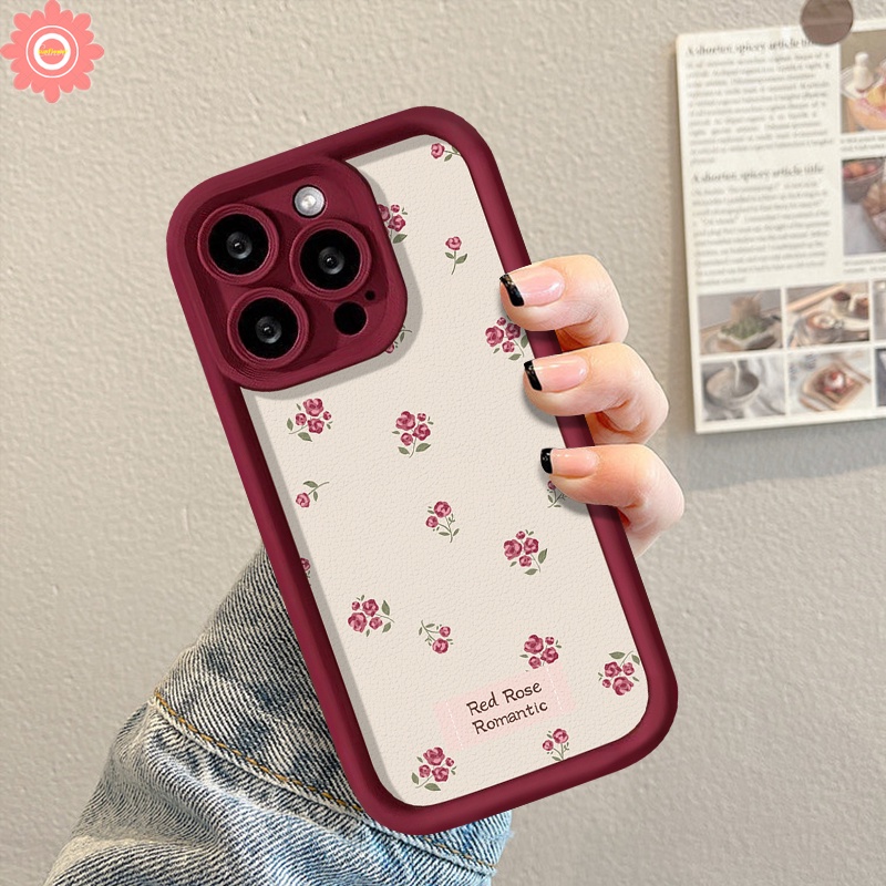 Creative 3D Rose Red Bow Red Rose Romantic Case Compatible For IPhone ...