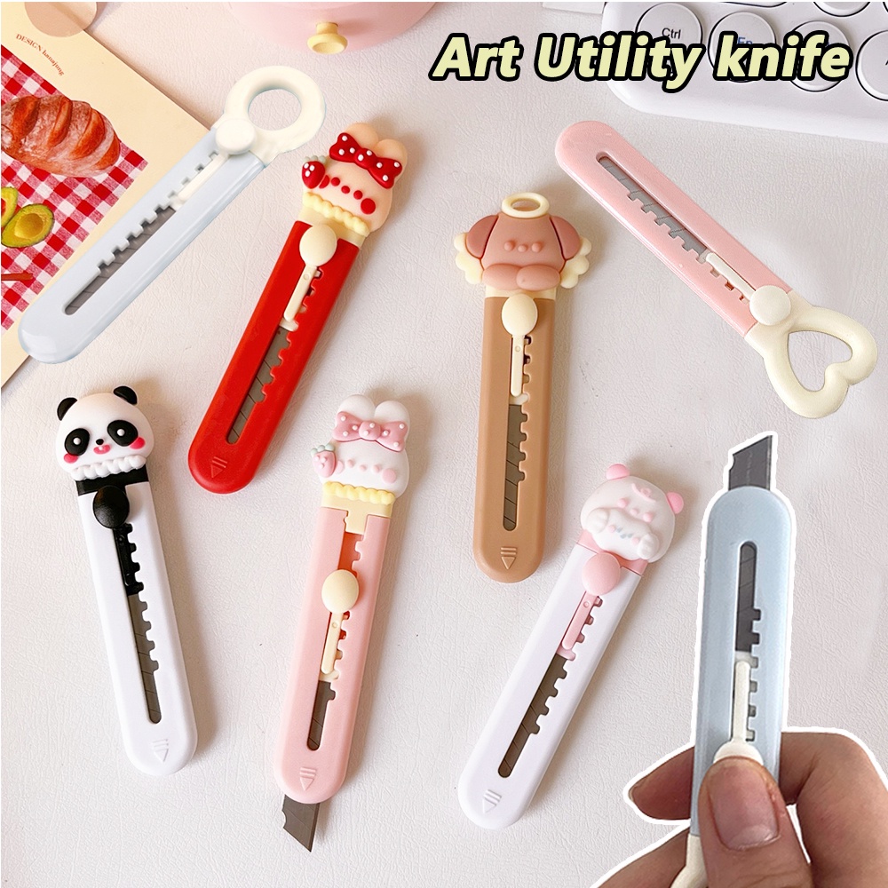 Cartoon Animal Art Utility Knife Mini Pocket Panda Rabbit Shape Paper ...
