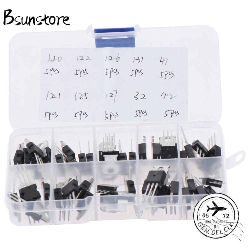 BSUNS1 50 Pcs Silicon Transistor, TIP31C TIP32C TIP41C 10 Values Epitaxial Power Transistor ...