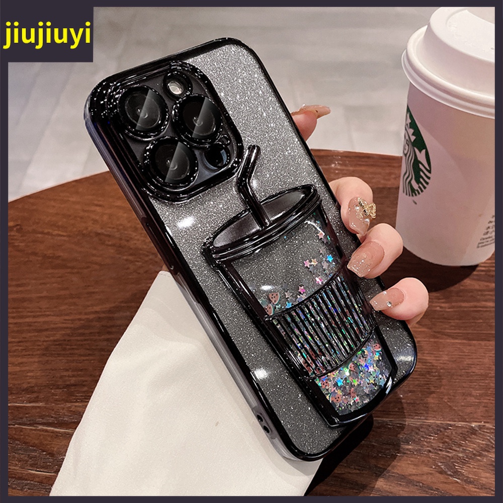 Luxury Glitter Quicksand Milk Tea Cup Phone Case For iPhone 11 12 13 14 ...