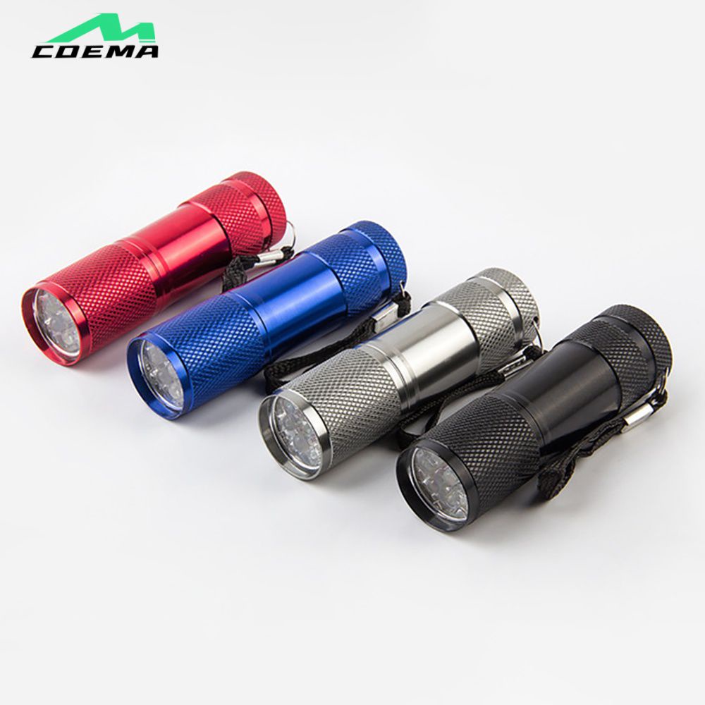 Super Bright Mini 9 Led Bulb Knurled Flashlight Mini Gift Flashlight 3 ...