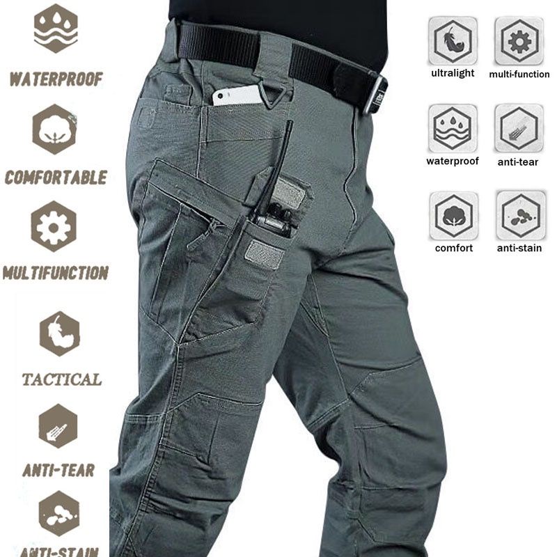 Tactical Pants Men's Elastic Quick-Dry Pants Outdoor Waterproof Hiking ...