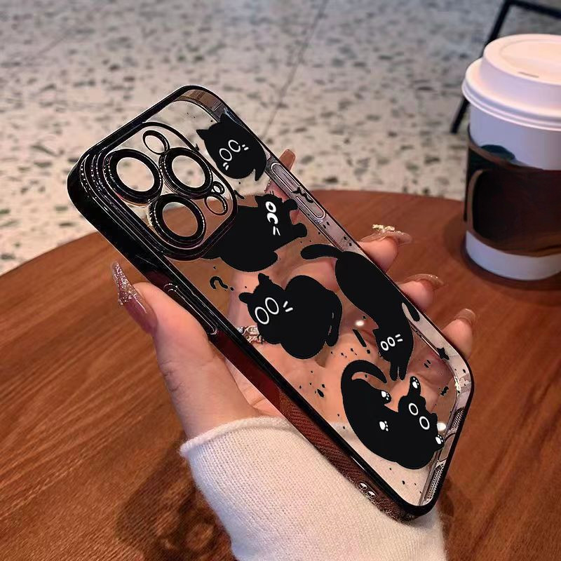 Funny Black Cat Phone Case For Samsung Galaxy A16 A15 A73 A72 A71 A70 A55 A54 A53 A52s A51 A50s ...